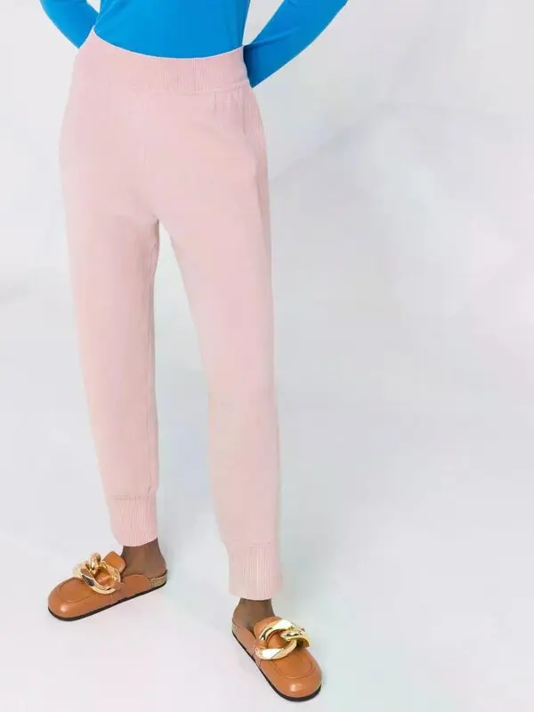Alberta Ferretti Ribbed-detailing Knitted Track Pants
