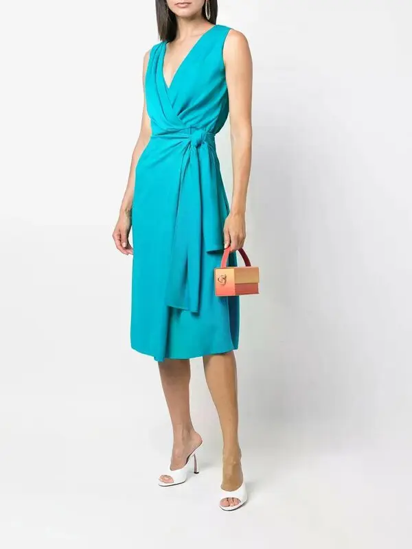 Alberta Ferretti Wrap-style Midi Dress - Blue