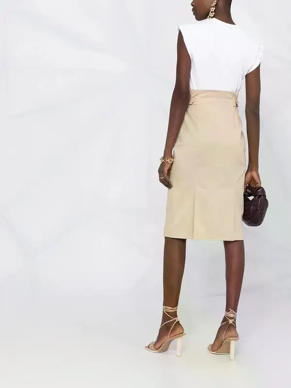 Alberta Ferretti Buckled Strap Pencil Skirt