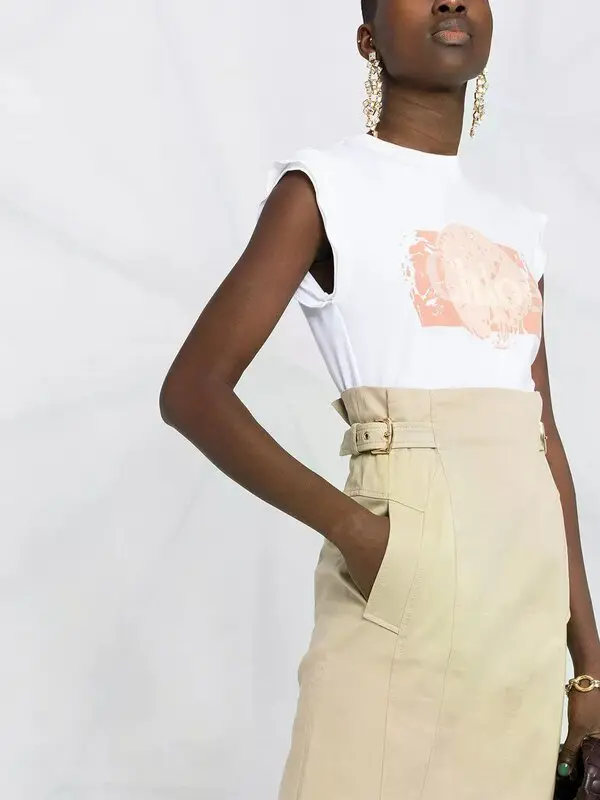Alberta Ferretti Buckled Strap Pencil Skirt