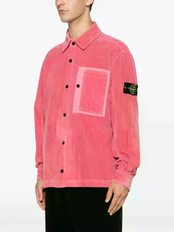 Stone Island Corduroy-texture Chest-pocket Shirt