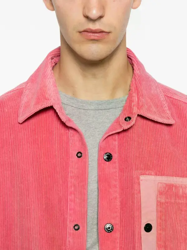 Stone Island Corduroy-texture Chest-pocket Shirt