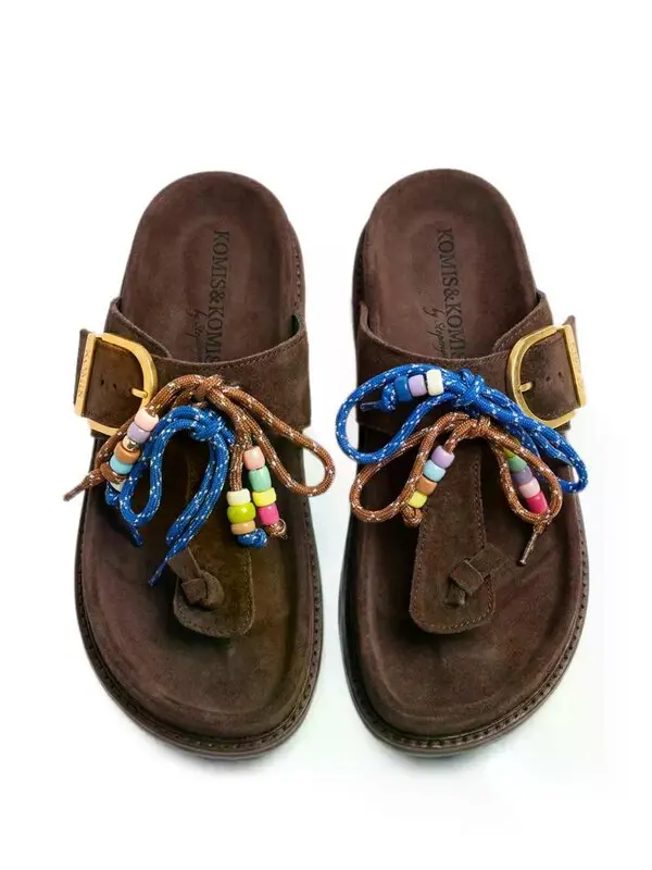 KOMIS & KOMIS Beaded-lace Suede Sandals