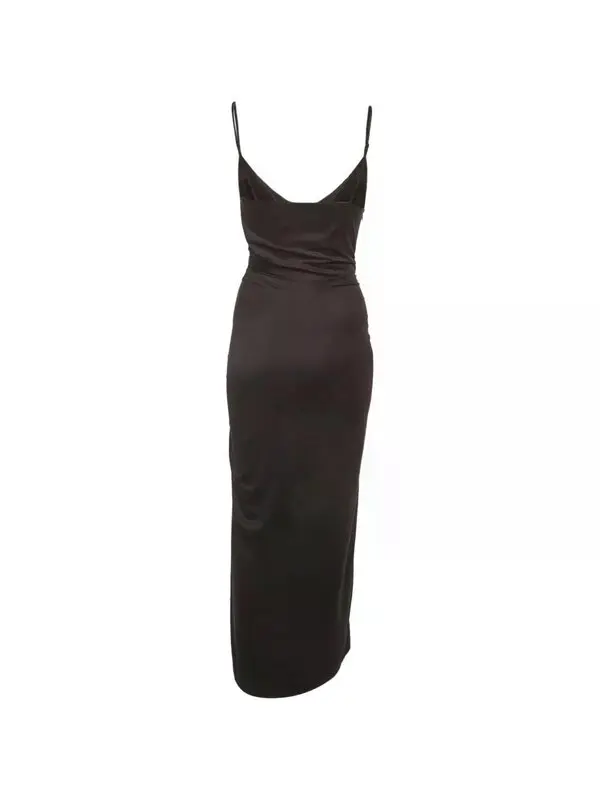Maje Cowl-neck Draped Midi Dress - Black