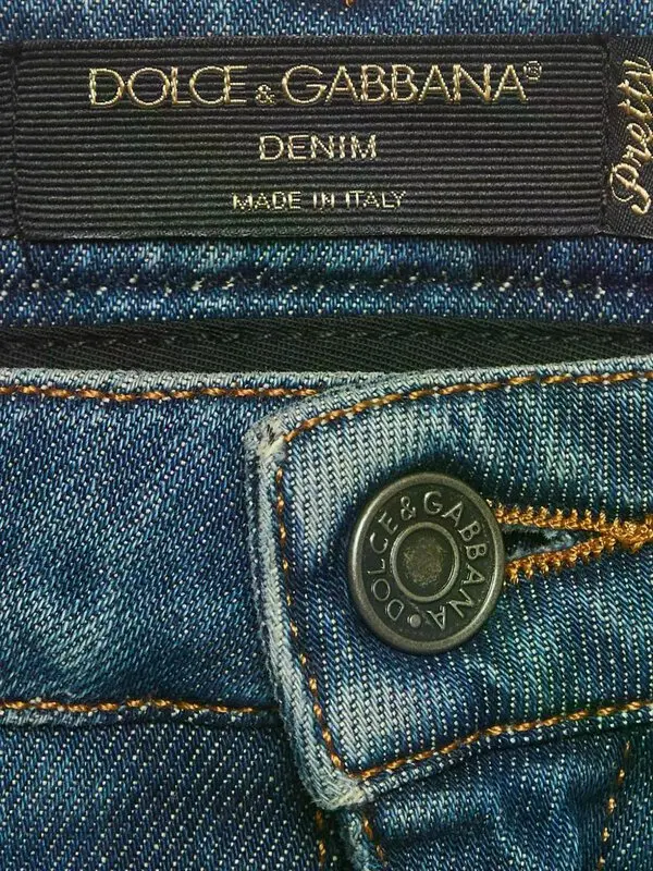 Dolce & Gabbana Skinny Jeans With Sequined Floral Appliqu