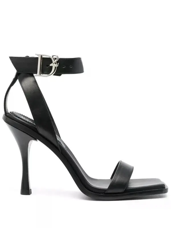 Dsquared2 Buckle 100mm Leather Sandals - Black