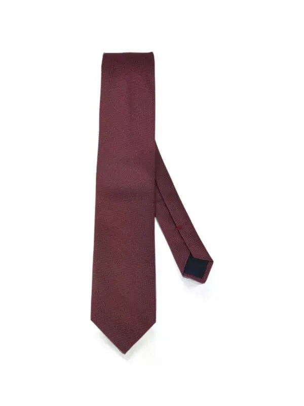 Corneliani Micro-patterned Silk Tie - Red