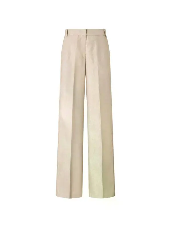 Pinko Metallic Pressed-crease Wide-leg Trousers - Neutrals