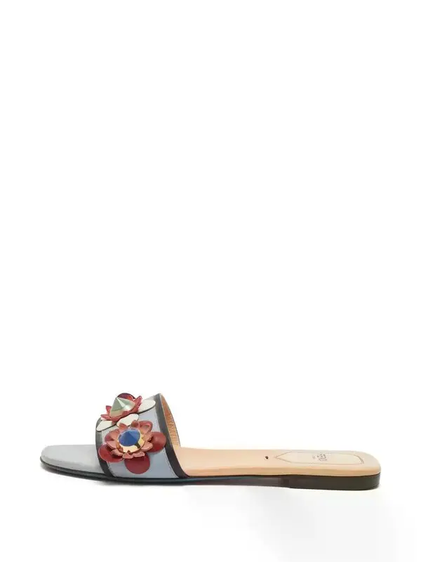 Fendi Flowerland Leather Sandals