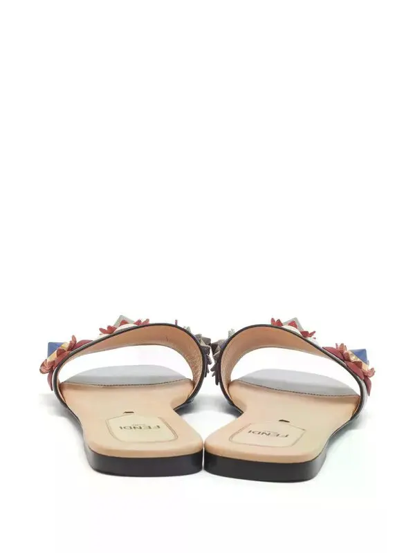 Fendi Flowerland Leather Sandals