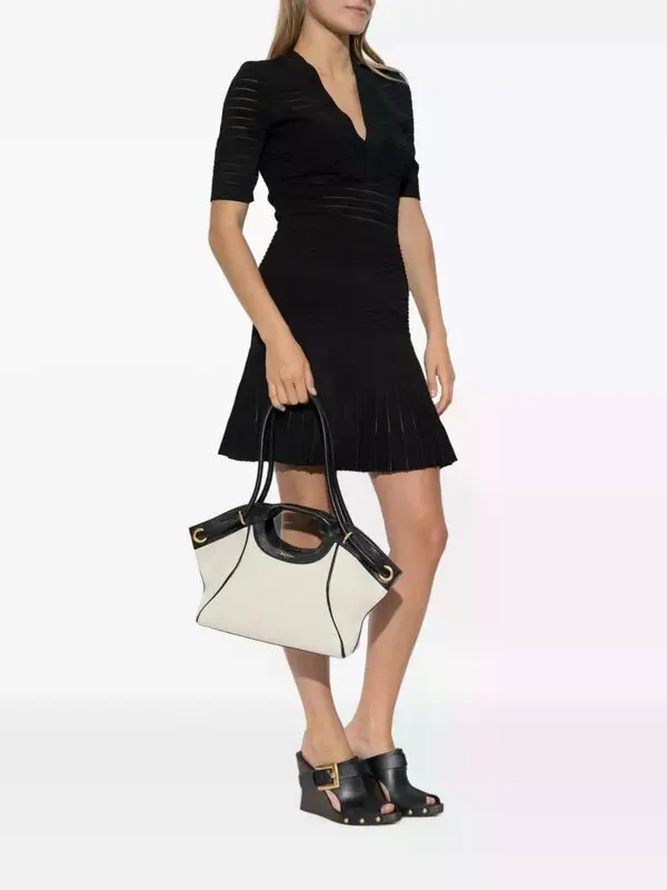 Balmain Sheer-panel V-neck Mini Dress