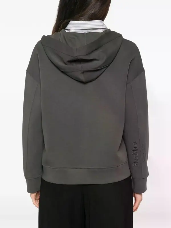Max Mara Long-sleeve Hoodie With Embroidered Logo Detail