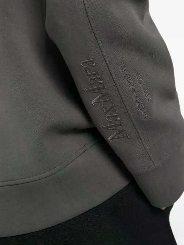 Max Mara Long-sleeve Hoodie With Embroidered Logo Detail