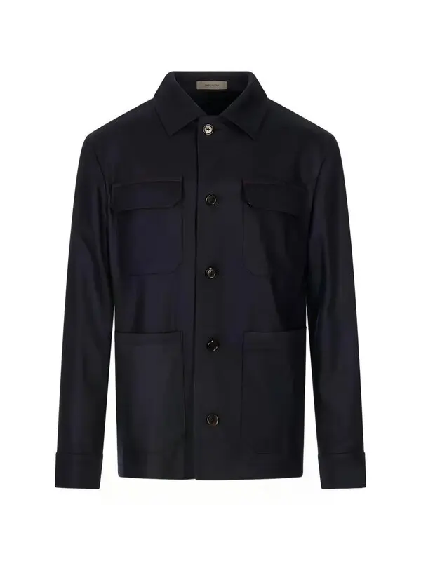 Corneliani Button-up Multi-pocket Jacket - Blue