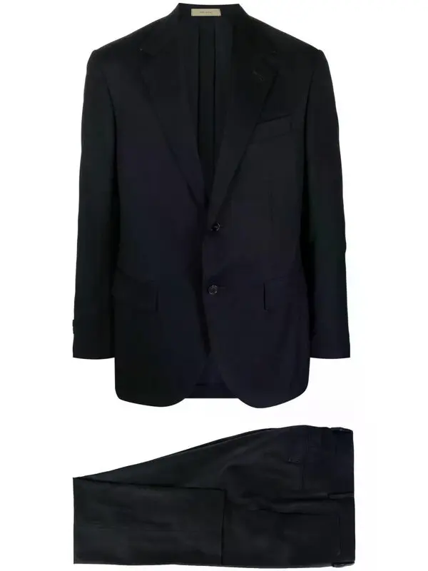 Corneliani Single-breasted Virgin Wool Suit - Blue