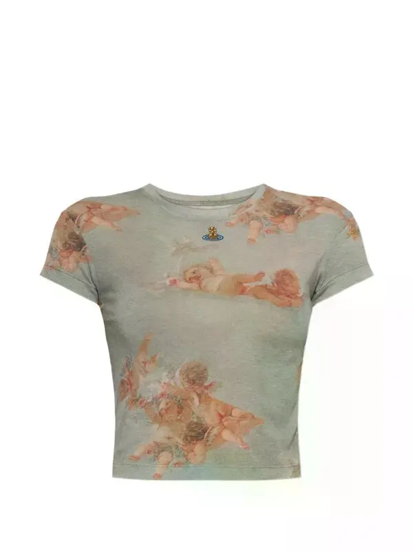 VIVIENNE WESTWOOD Baby Peru Cherub-print T-shirt - Grey