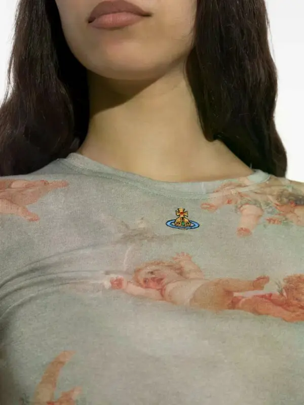 VIVIENNE WESTWOOD Baby Peru Cherub-print Cropped T-shirt