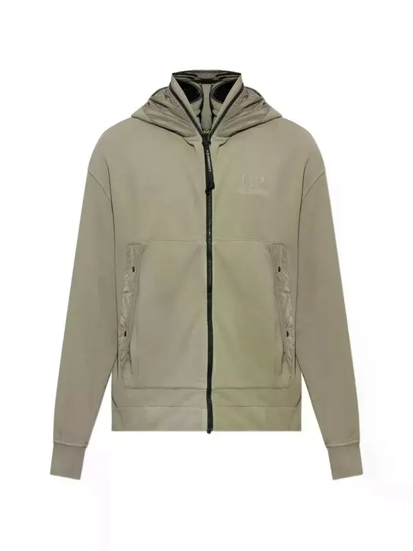 C.P. COMPANY Goggle-detail Zip-up Hoodie - Neutrals