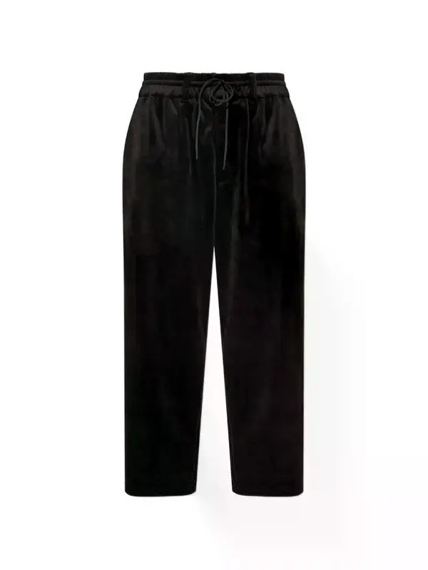 Y3 Velvet Drawstring-waist Trousers - Black