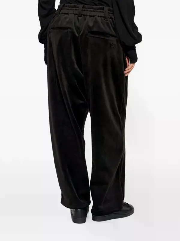 Y3 Velvet Drawstring-waist Trousers