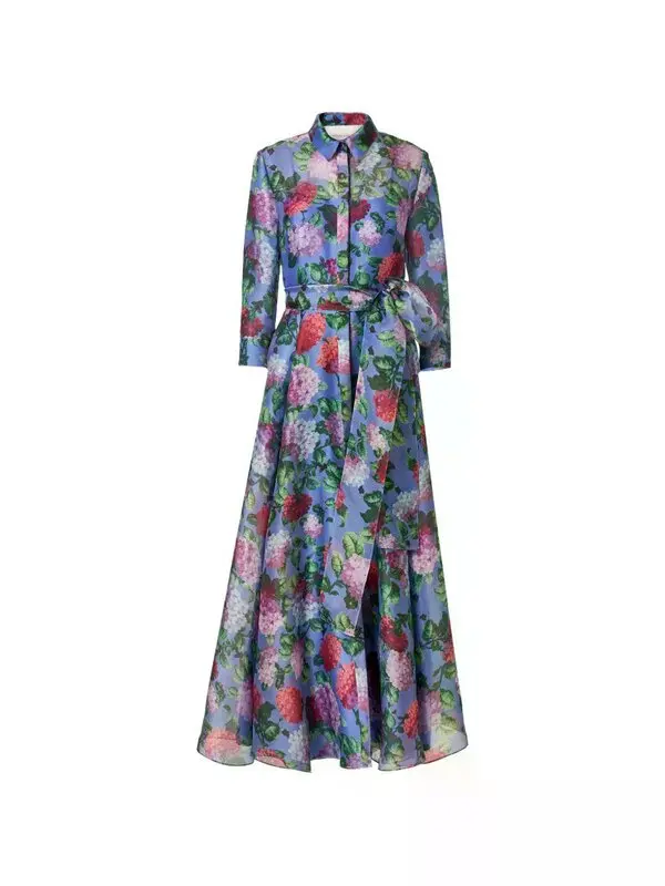 Carolina Herrera Hydrangea-print Maxi Dress - Blue