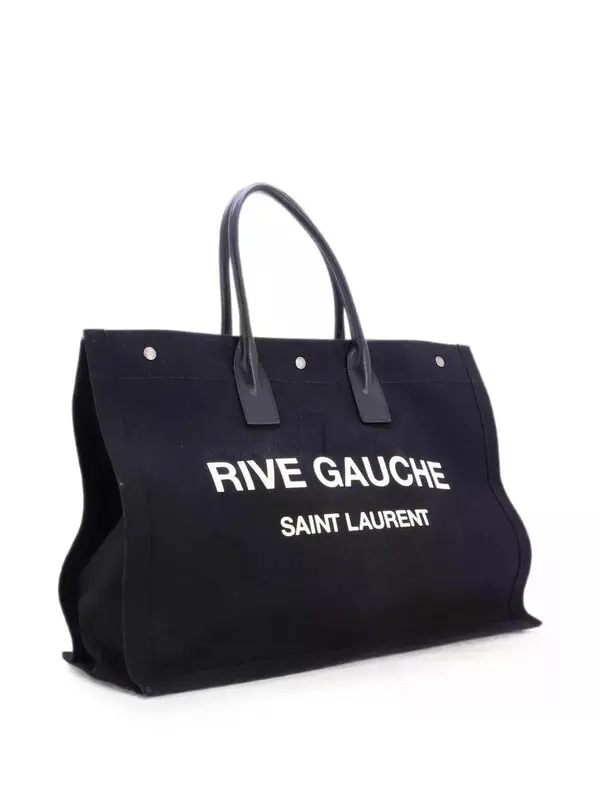 Saint Laurent Rive Gauche Shopper Canvas Large Tote Bag
