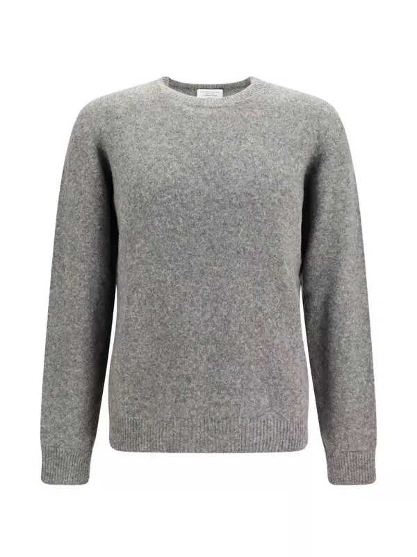 ROBERTO COLLINA Ribbed-trim Long-sleeve Sweater - Grey