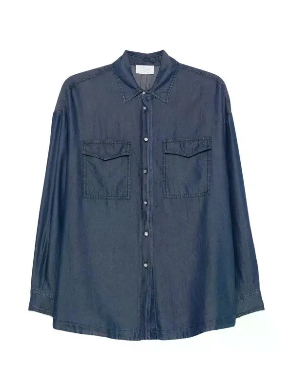 CLIPS Flap-pockets Shirt - Blue