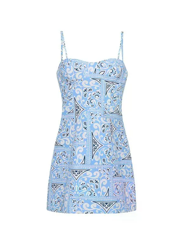 Cara Cara Claudine Paisley-print Mini Dress - Blue