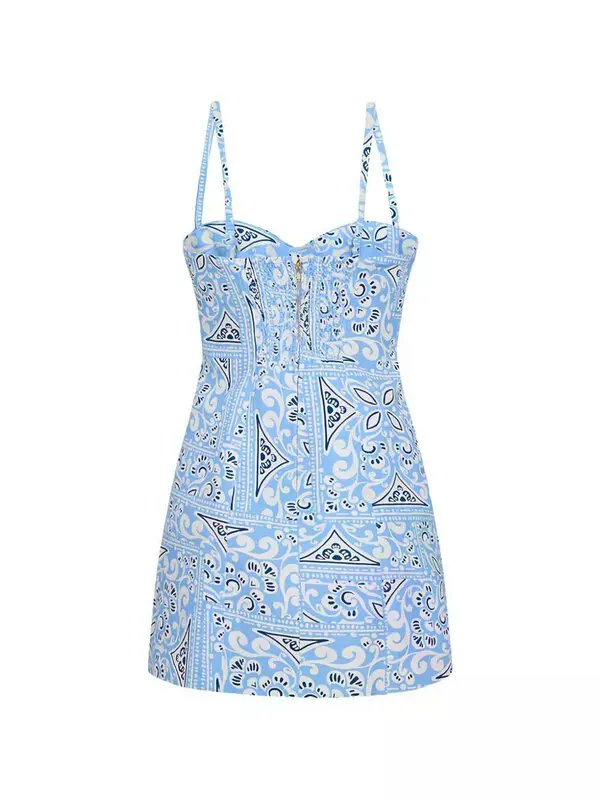 Cara Cara Claudine Paisley-print Mini Dress - Blue