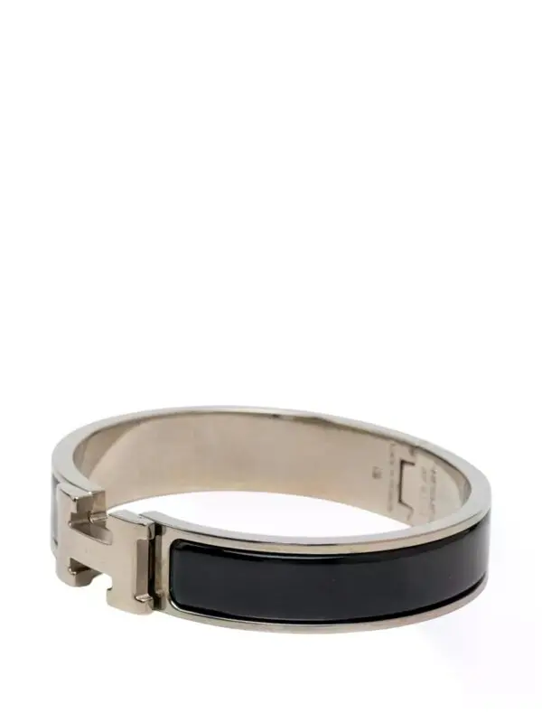 Hermès 2010-2026 Narrow Enamel Clic H Bracelet Pm Costume Bracelet - Black