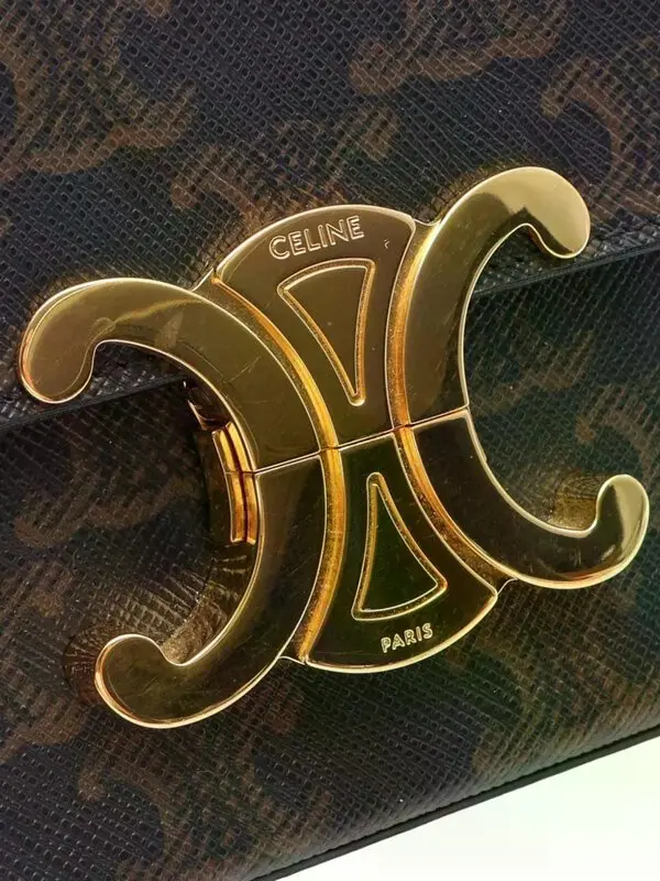 Celine 2010-2026 Triomphe Coated Canvas Claude Shoulder Bag