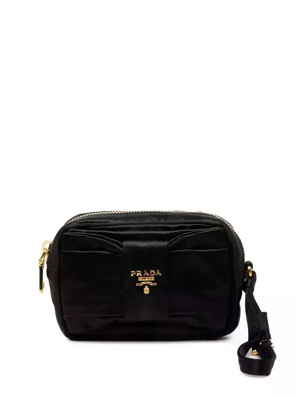 Prada 2013-2026 Raso Fiocco Bow Pouch - Black