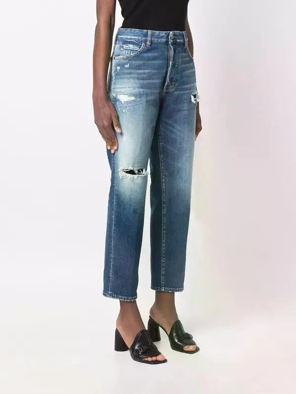 Dsquared2 Distressed Straight-leg Jeans