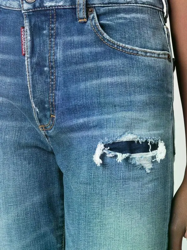 Dsquared2 Distressed Straight-leg Jeans