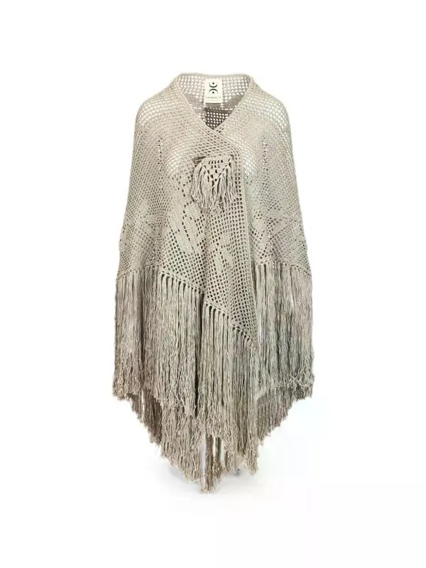 CHIARA IS Fringe-trim Knitted Shawl - Neutrals