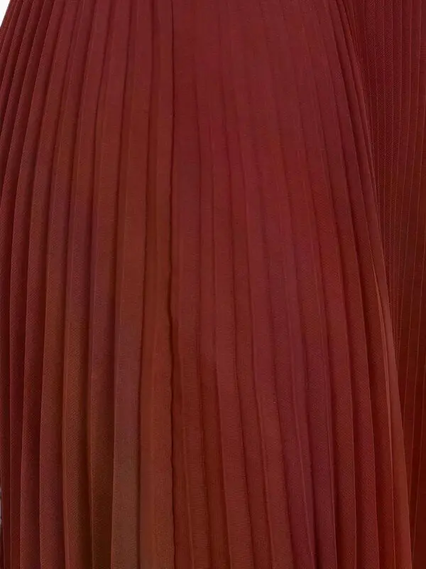 TWINSET Pleated Lace-trim Midi Skirt