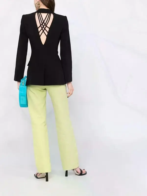 Alberta Ferretti Strappy-back Double-breasted Blazer