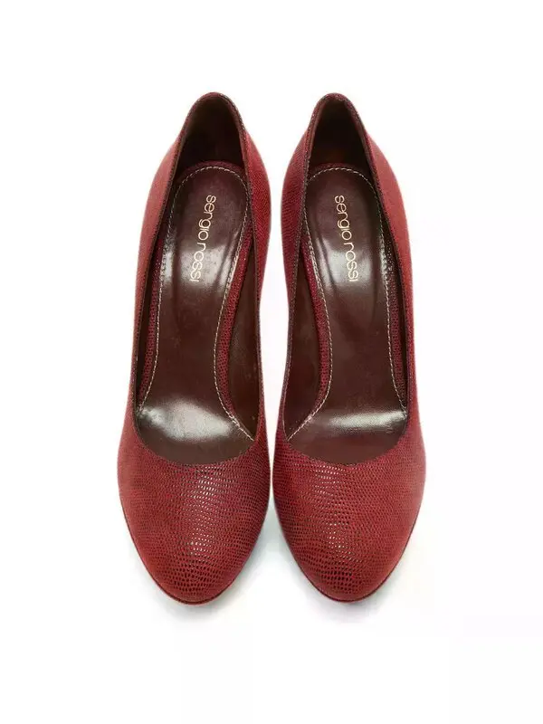 SERGIO ROSSI Karung Leather Platform Pumps
