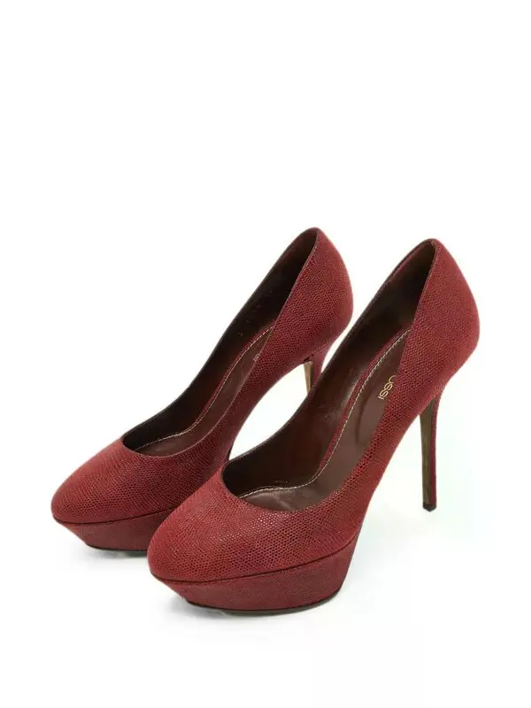 SERGIO ROSSI Karung Leather Platform Pumps