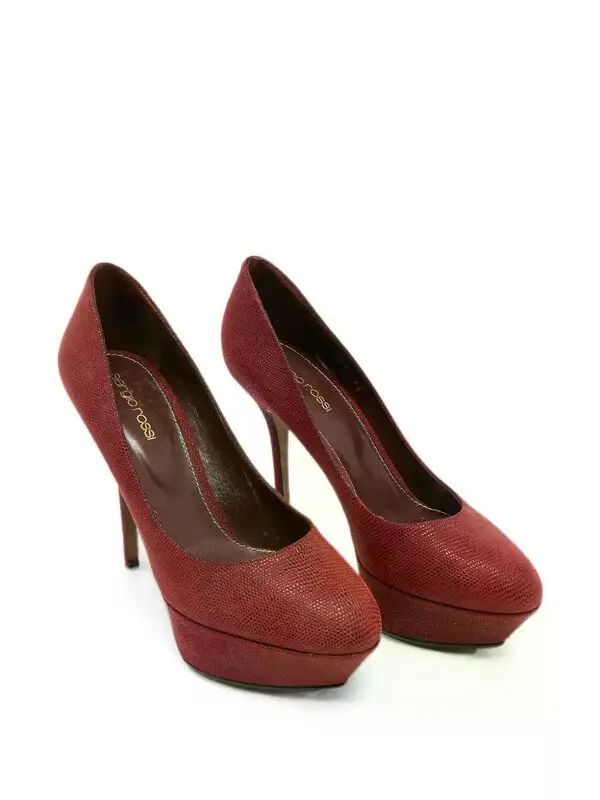 SERGIO ROSSI Karung Leather Platform Pumps