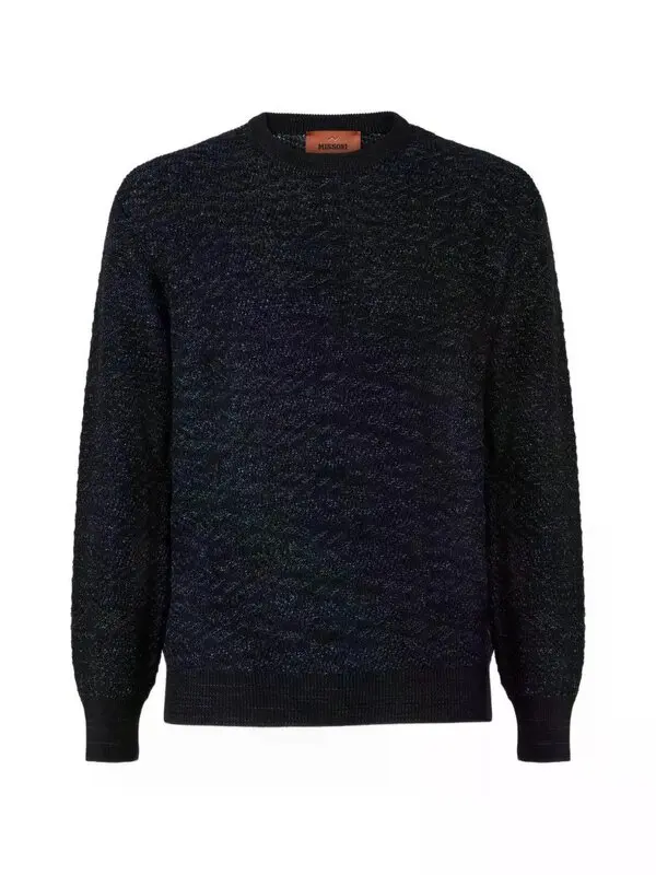 Missoni Wool And Viscose Zigzag Crewneck Pullover - Blue