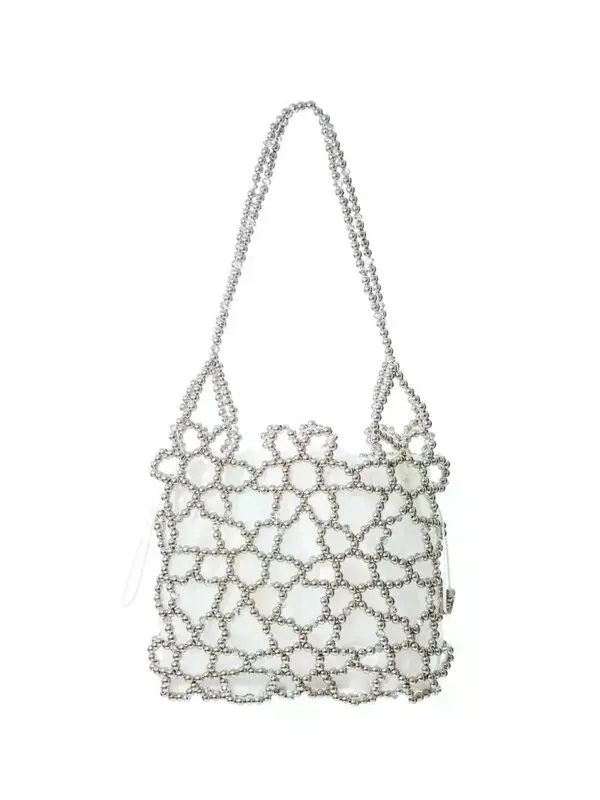 0711 TBILISI Jasmine Bead-embellished Shoulder Bag - Grey