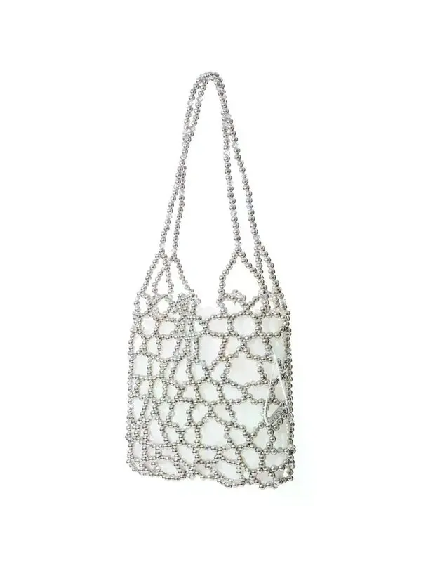 0711 TBILISI Jasmine Bead-embellished Shoulder Bag - Grey