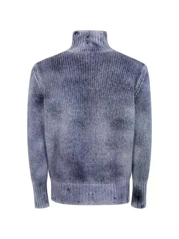 Avant Toi Distressed Roll-neck Sweater