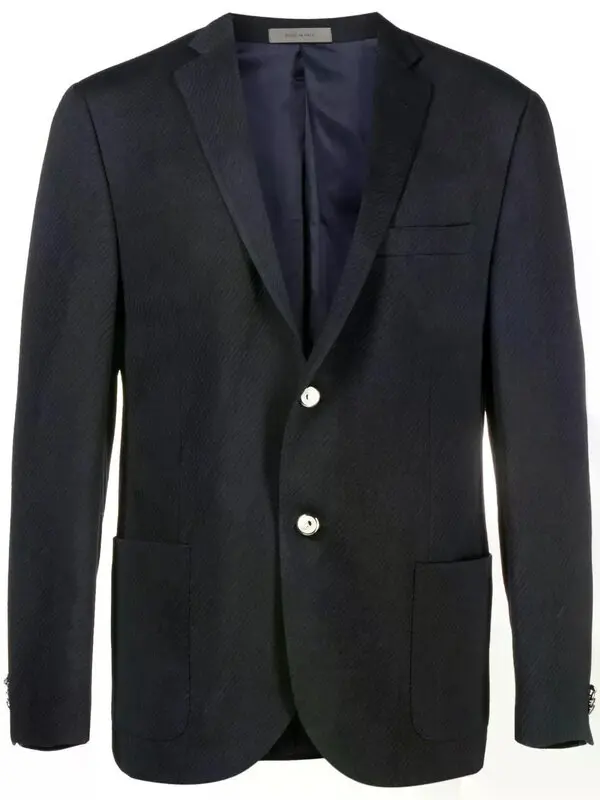 Corneliani Textured-finish Single-breasted Blazer - Blue
