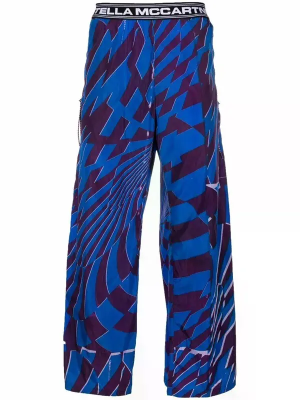 Stella McCartney X Ed Curtis Geometric-print Trousers - Blue