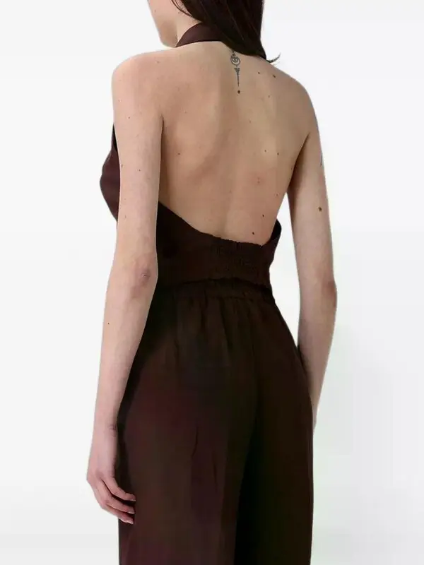 HANITA Halterneck Notched-lapel Waistcoat - Red