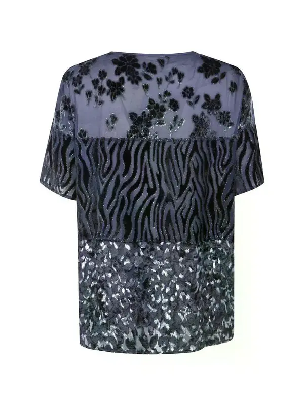 PIERRE-LOUIS MASCIA Patchwork-pattern Devoré T-shirt