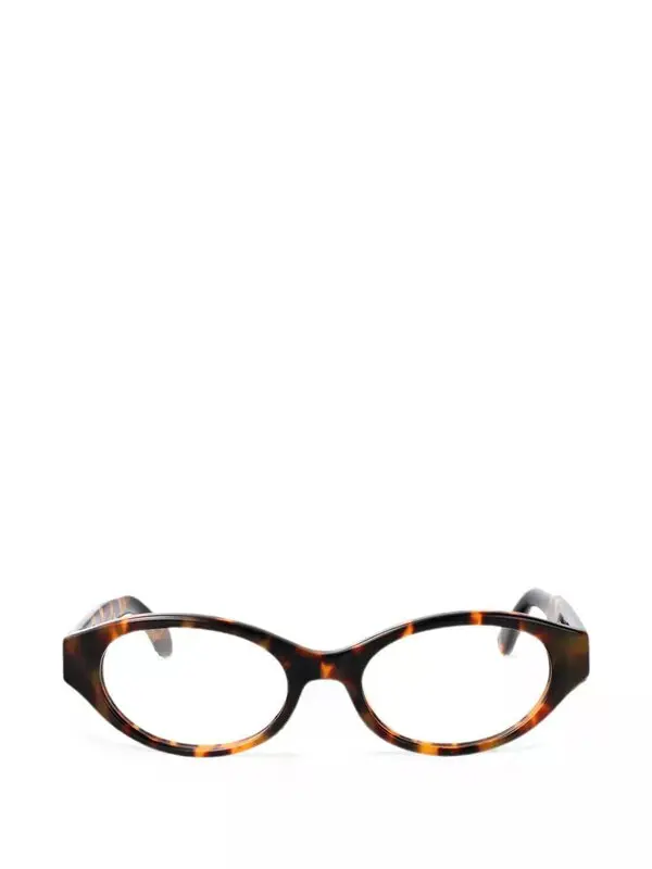 Palm Angels Tortoiseshell-effect Oval-frame Glasses - Brown
